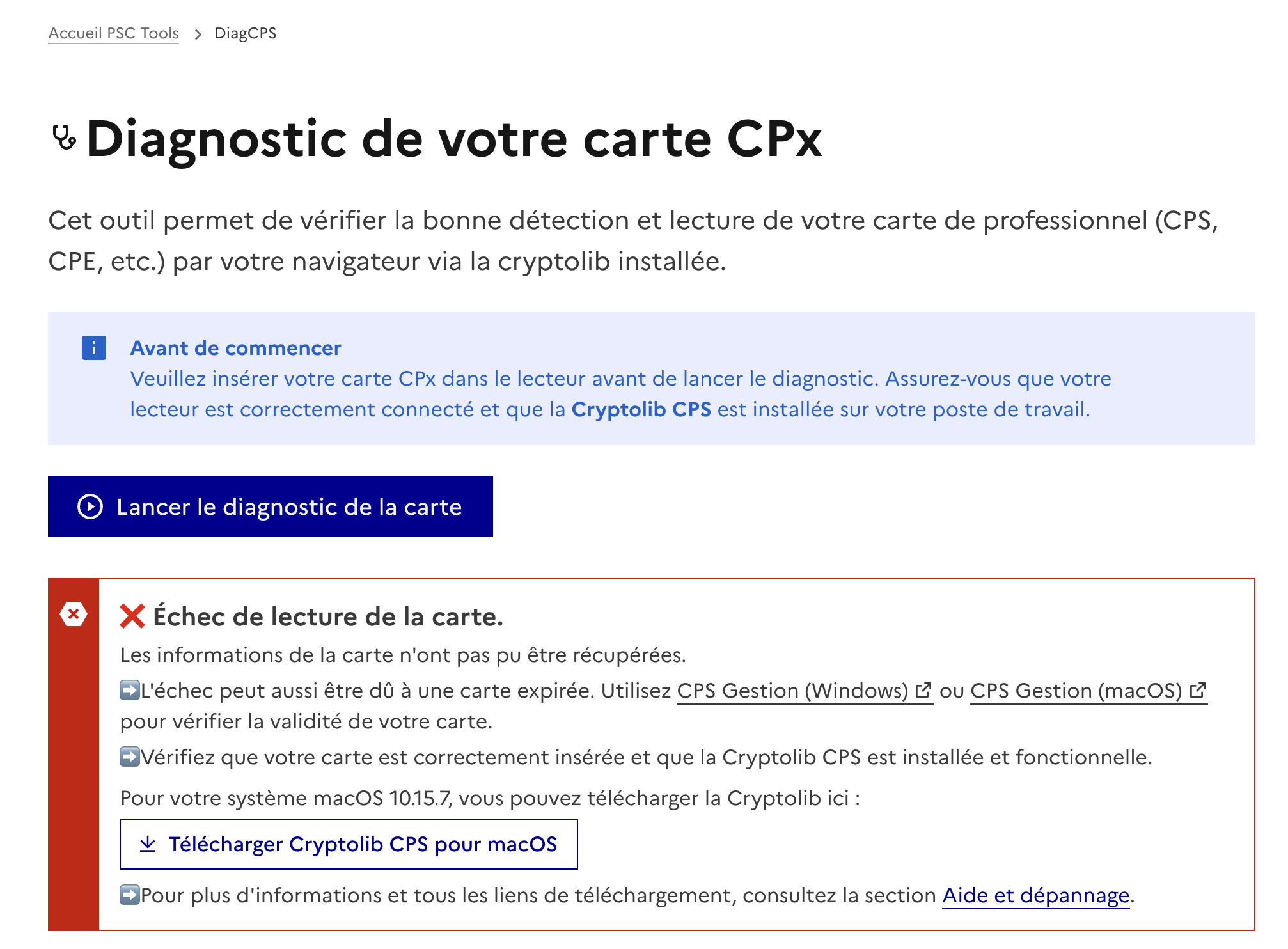 Ma carte CPS n'est pas lue par mon navigateur Internet – Médecins
